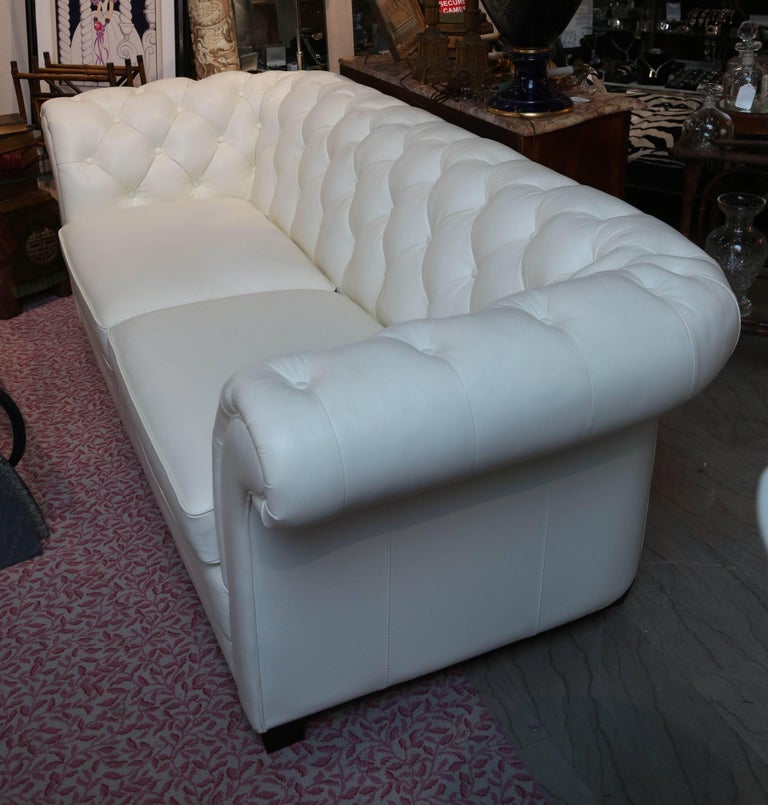 Superior White Leather Chesterfield Sofa at 1stDibs | white leather chesterfield suite ...