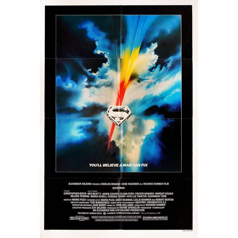 Superman 1978 U.S. One Sheet Film Poster at 1stDibs