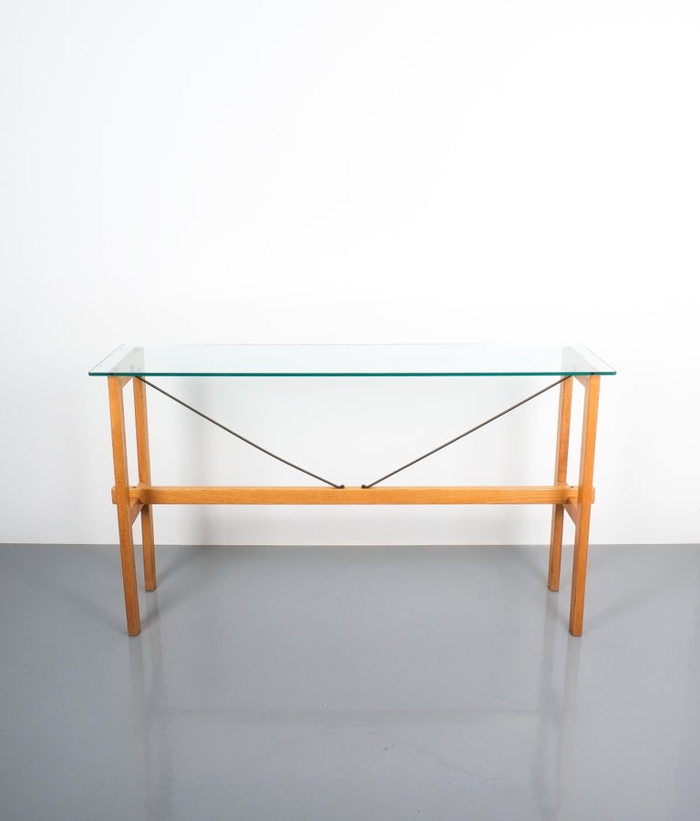 Superstudio Console Table Wood and Glass Zanotta, Italy, circa 1980 For ...