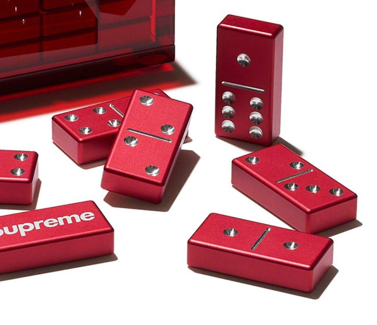 Supreme Jumbo Red Aluminum Dominoes Set with Box, Fall 2022, New in Box ...
