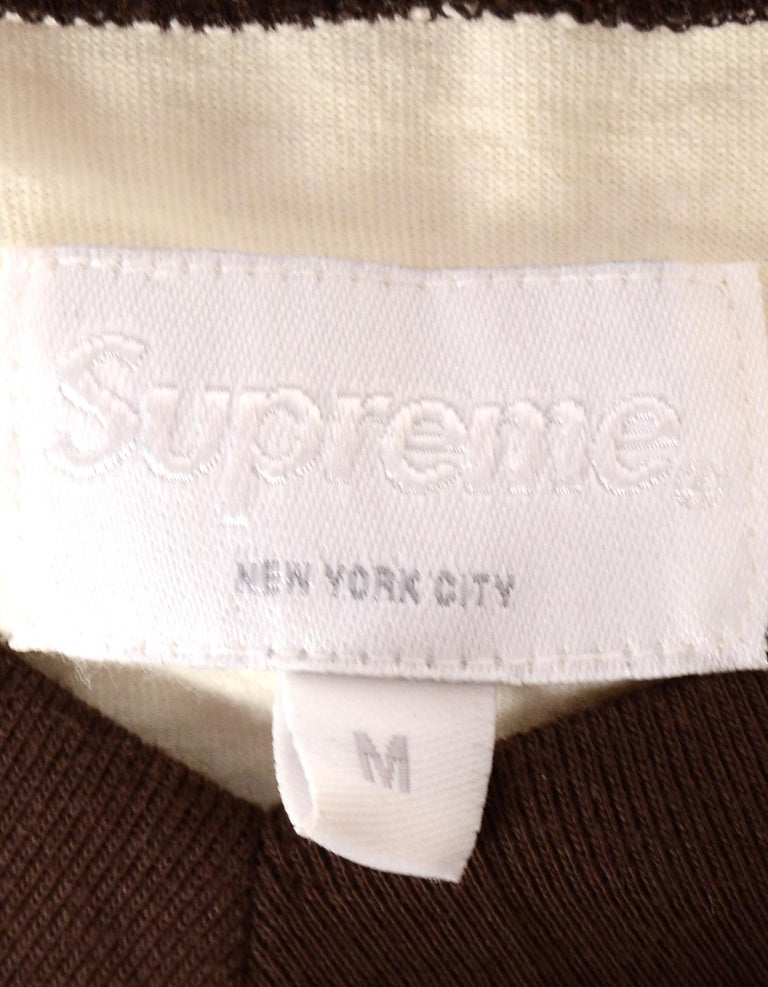 Supreme Men's Beige Glitter Logo Arc Football T-Shirt Sz M For Sale at ...