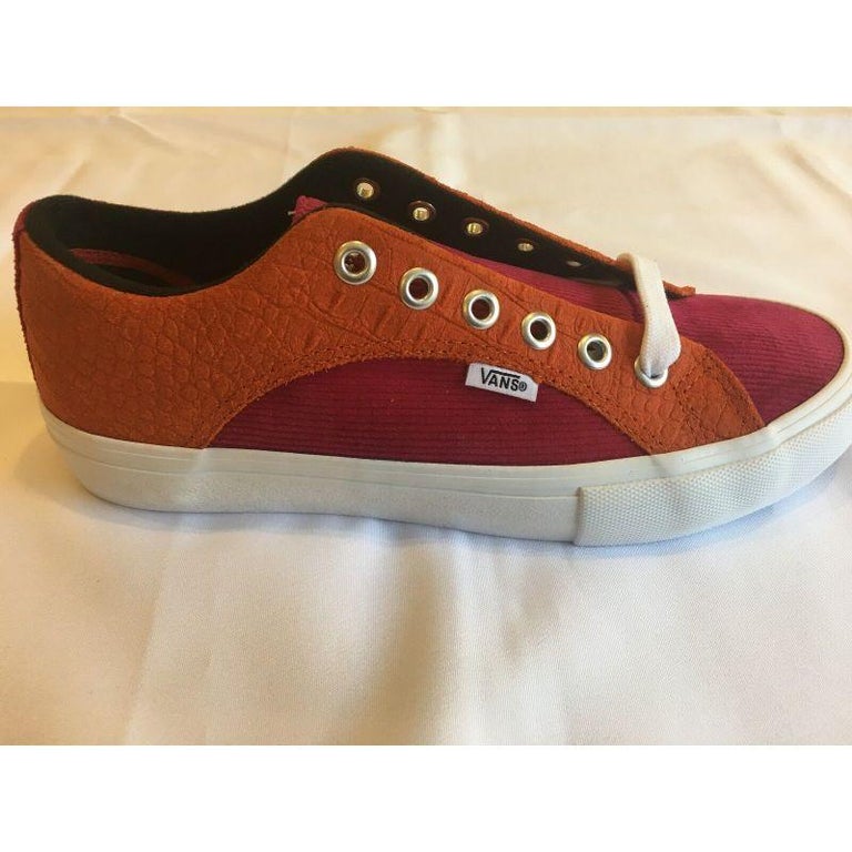 Supreme /Vans Crocodile Corduroy Lampin Pro Rust Pink/Purple/Orange For ...