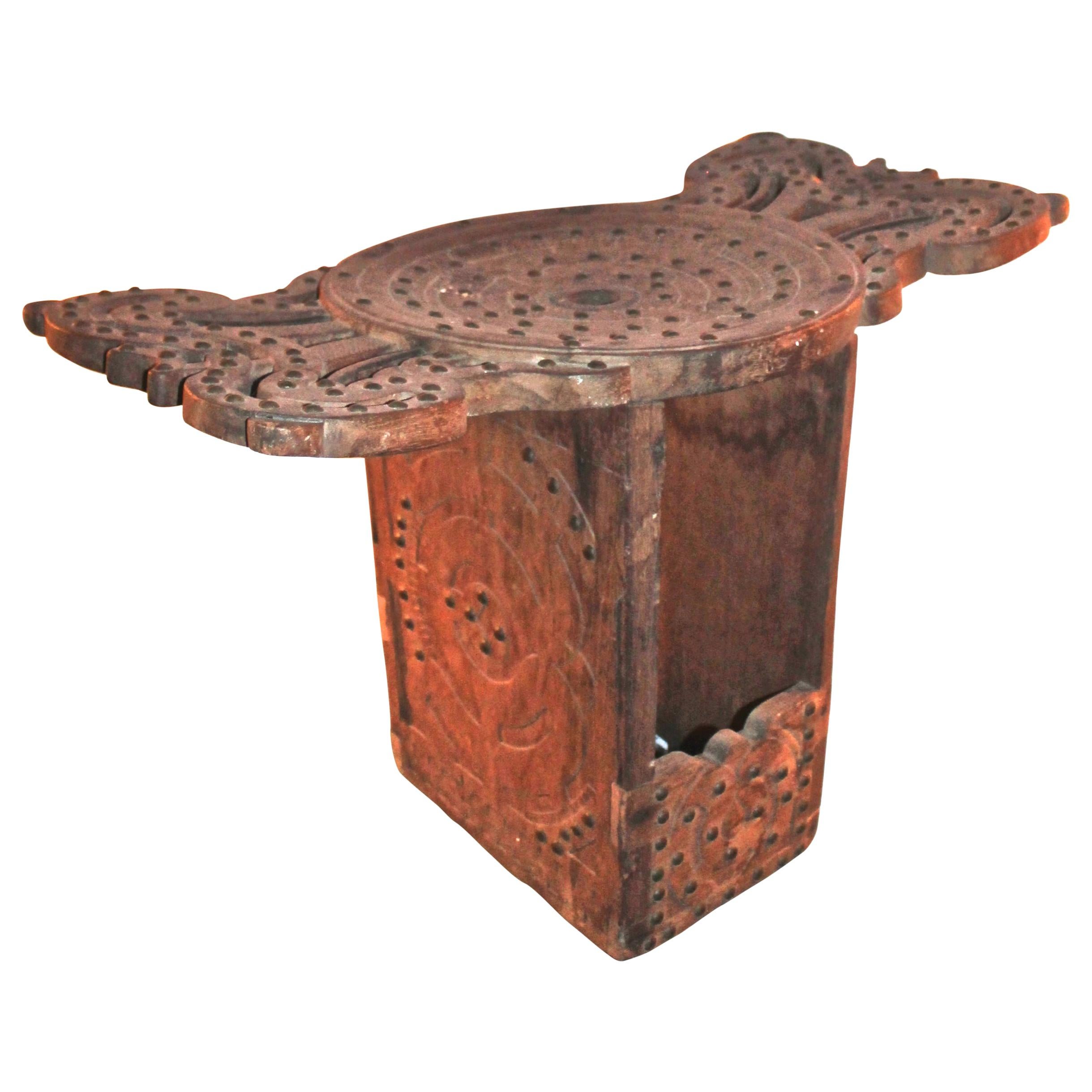 Surinam Rain Forest Intensely Decorated Stool at 1stDibs