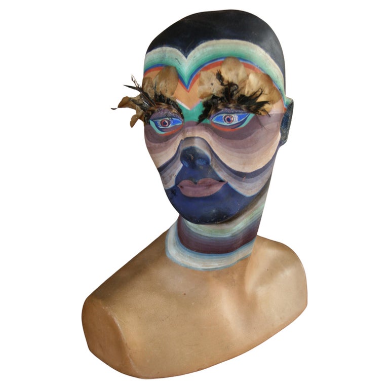 Surreal Hand Painted Deco Sculpture For Sale at 1stDibs