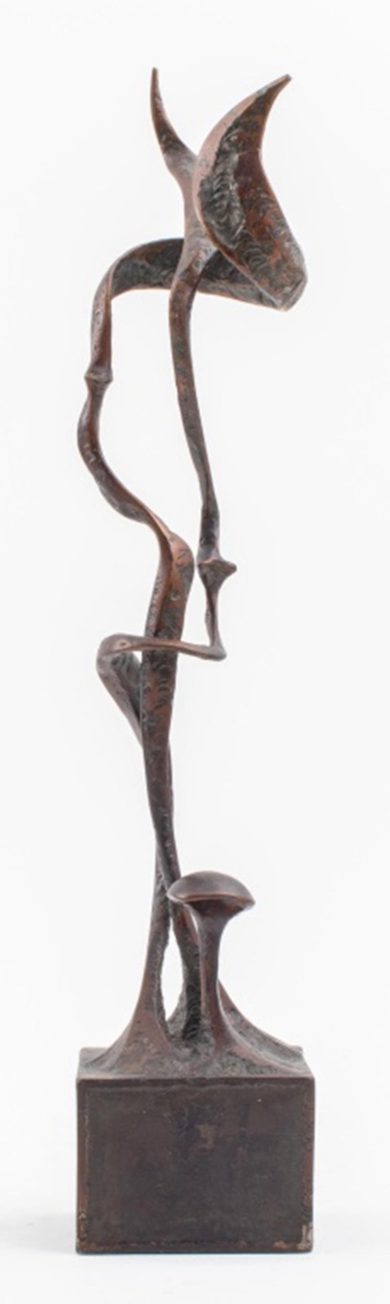 Surrealist Abstract Bronze Plant Sculpture For Sale at 1stDibs