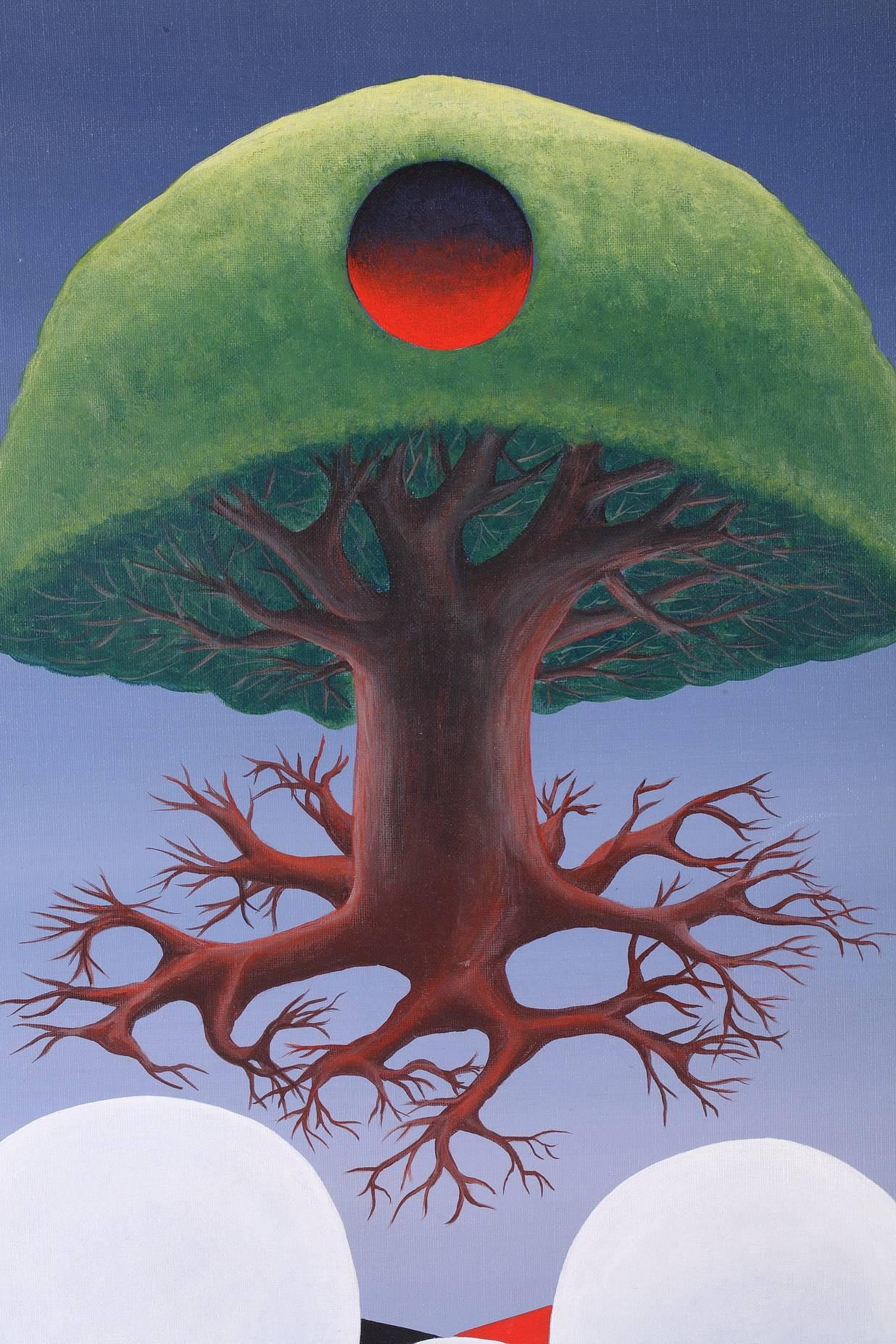 Surrealist Composition "Levitating Tree" by Gino Cocco, 1984 at 1stDibs