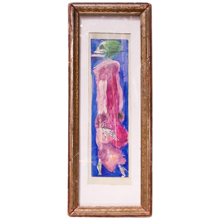 Surrealist "Skeleton" Watercolour by Parker Panttila For Sale at 1stDibs