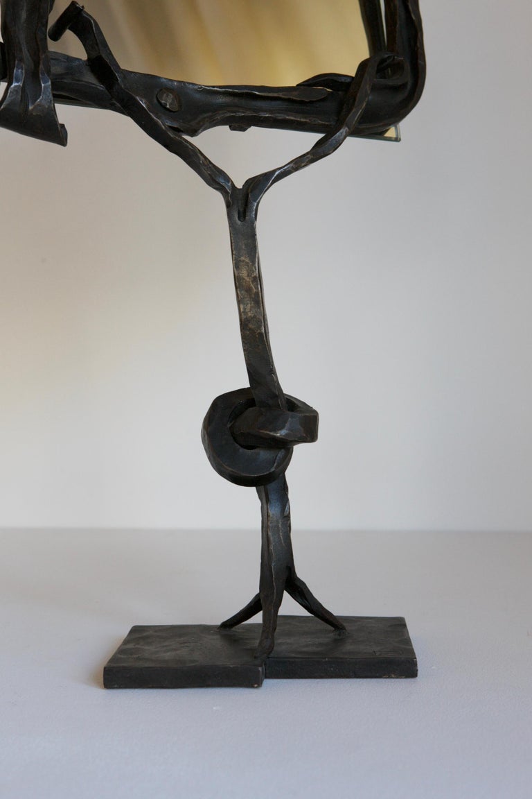 Surrealist Wrought Iron Table Mirror For Sale at 1stDibs