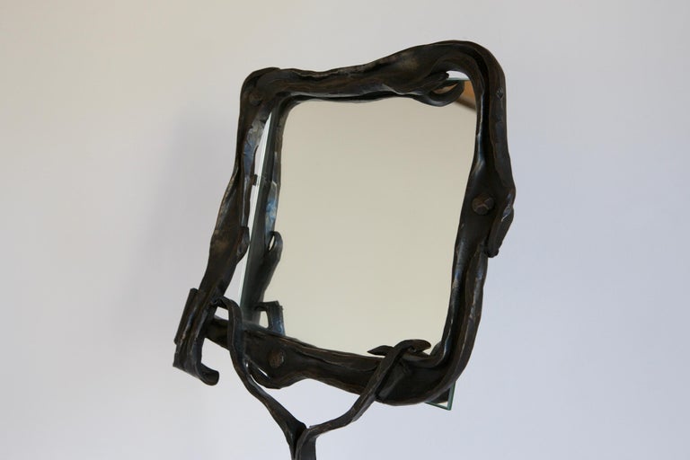 Surrealist Wrought Iron Table Mirror For Sale at 1stDibs