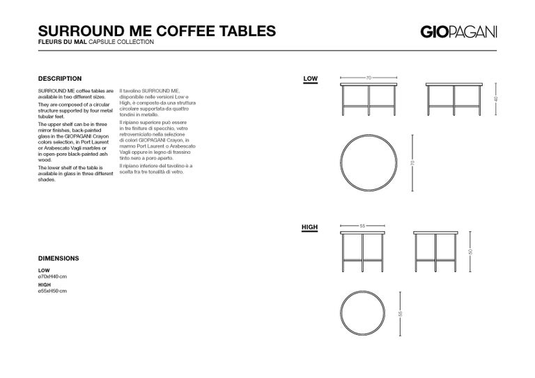 Surround Me High Coffee Table Mirror Top For Sale at 1stDibs