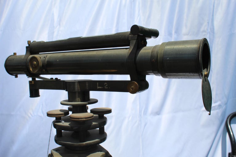 Surveyors Transit, British, Antique, Brass with Wood Legs, Marked ...