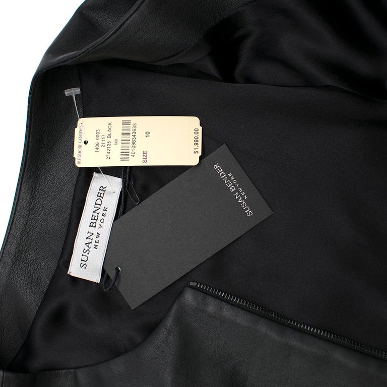 Susan Bender Leather Jacket with Fur Cuffs Size US 10 at 1stDibs ...