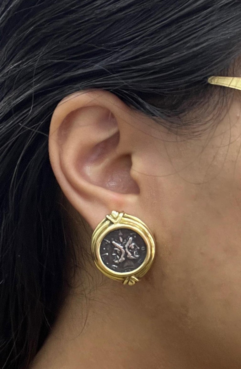 Susan Berman Ancient Roman Gold Coin Ear Clips For Sale at 1stDibs