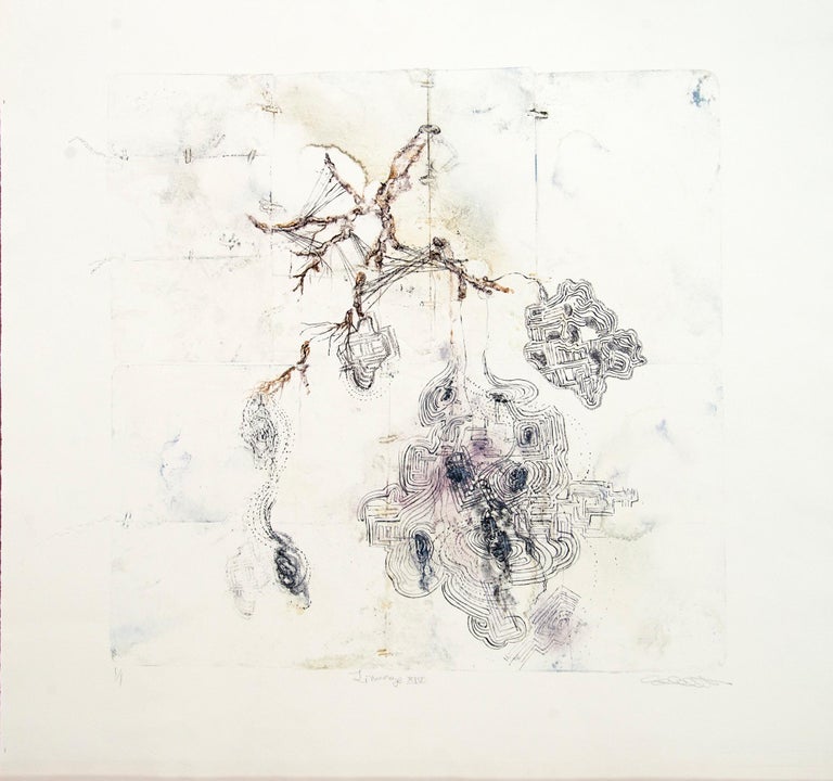 Susan Collett - Lineage XIV - dramatic, embossed, oil ink, abstract ...