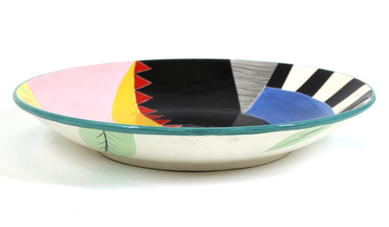 Susan Eslick Postmodern Art Pottery Charger Plate at 1stDibs