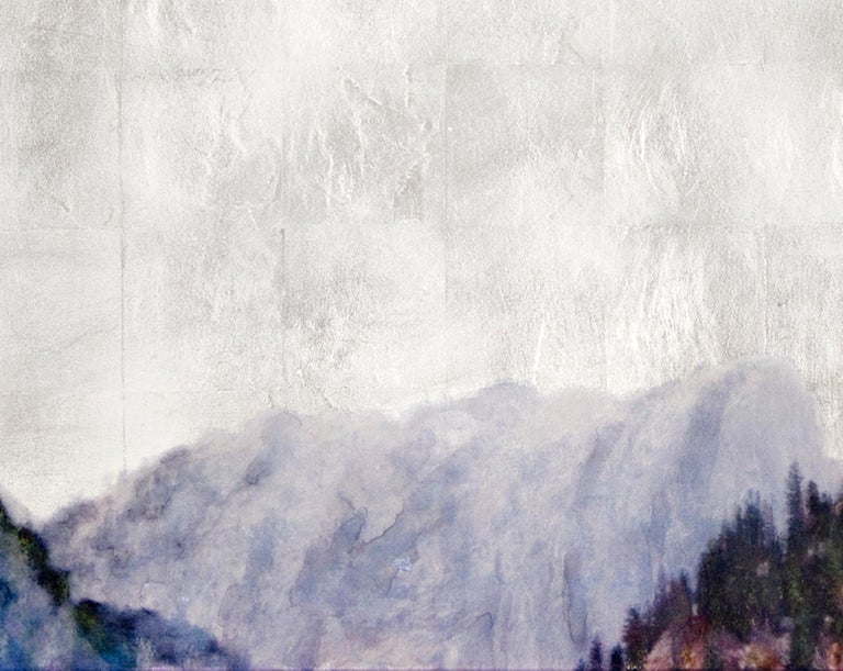Susan Goldsmith - BIG SKY, mixed media landscape, mountain range view ...