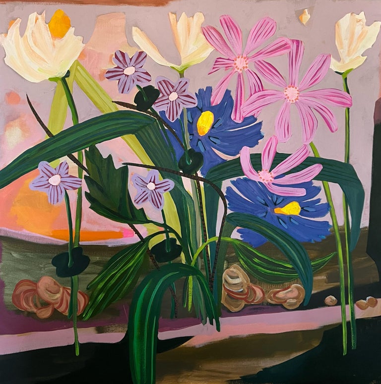 Susan Hable - "Garden Show" - colorful abstract painting - botanical at ...