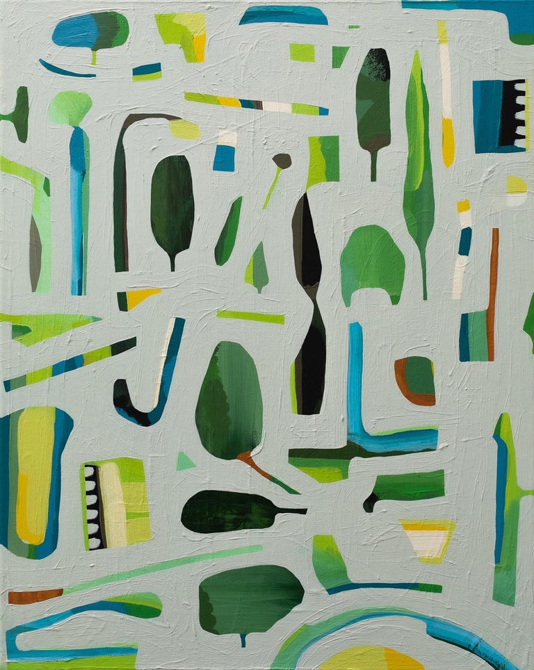 Susan Hable - "Green Acres" - colorful abstract painting - patterns ...