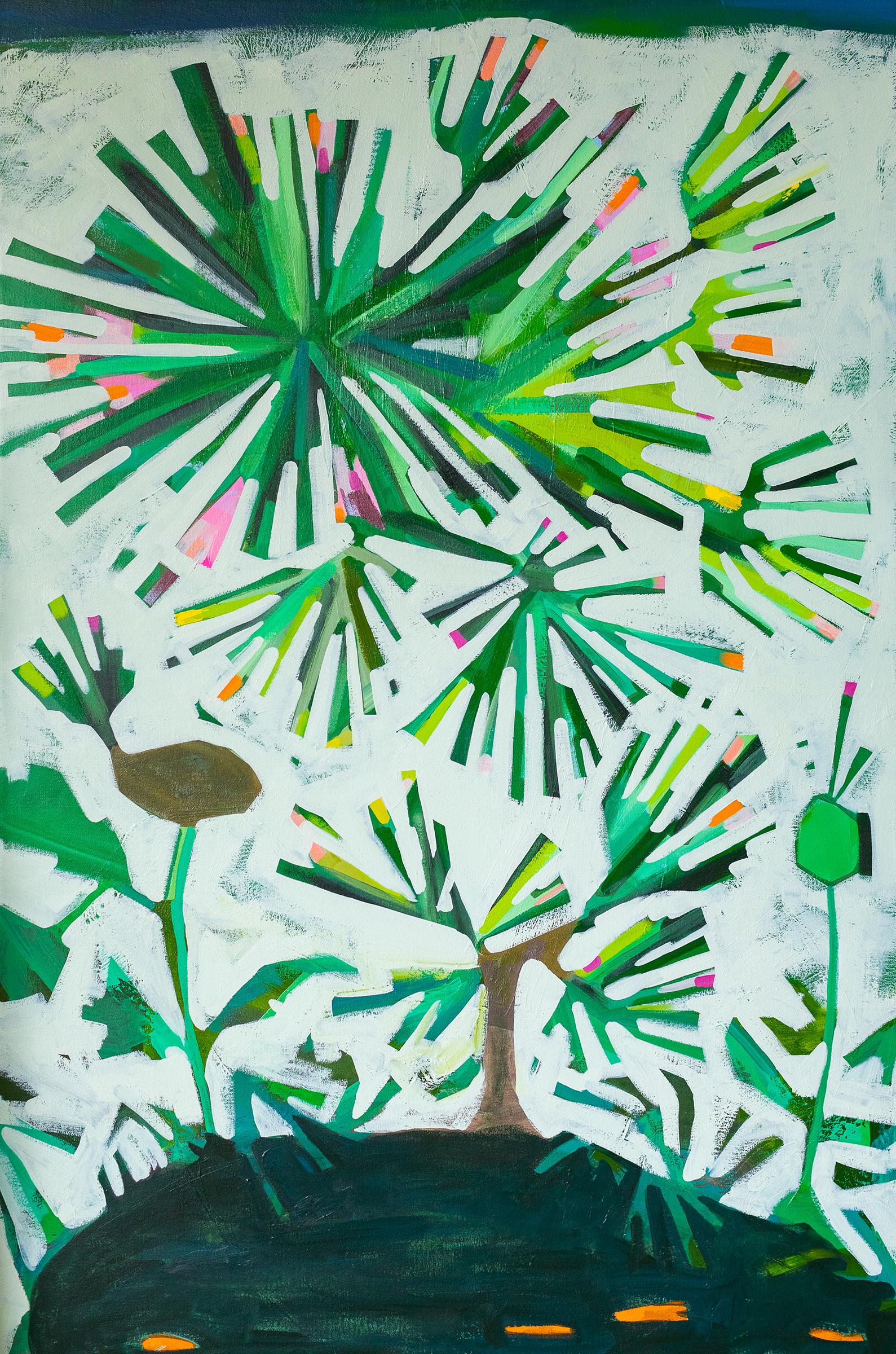 Susan Hable - "Palm and Goldfish" - colorful abstract painting ...