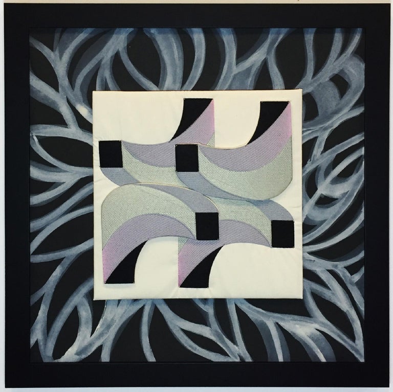Susan Hensel - Susan Hensel_Hard Geometry 1_ broderie sur tissu montée ...