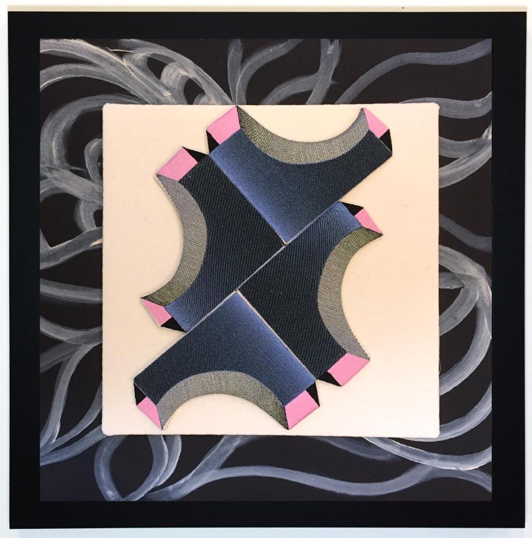 Susan Hensel - Susan Hensel_Hard Geometry 6_ broderie sur tissu montée ...