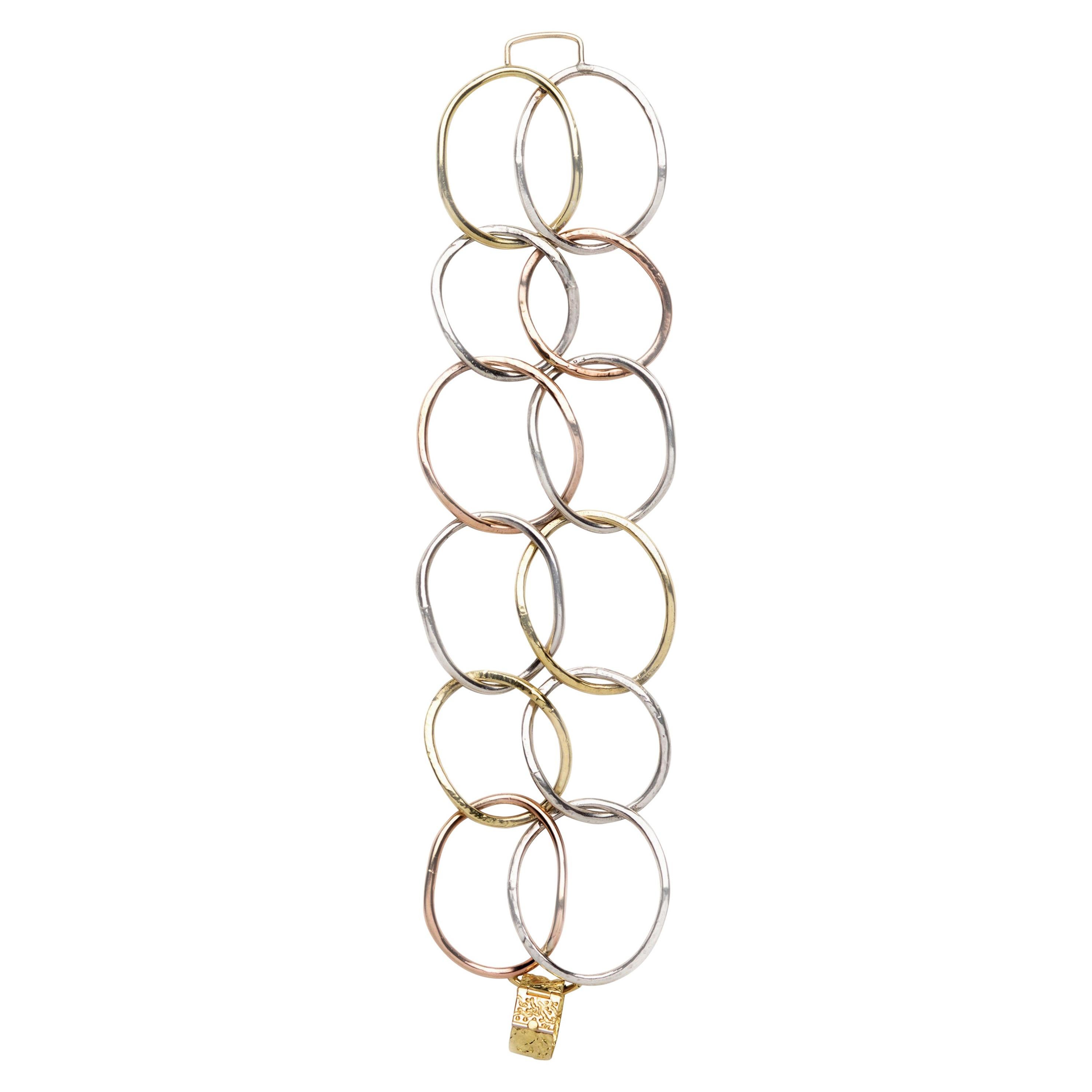 Elizabeth Locke Toggle Yellow Gold Link Bracelet at 1stDibs