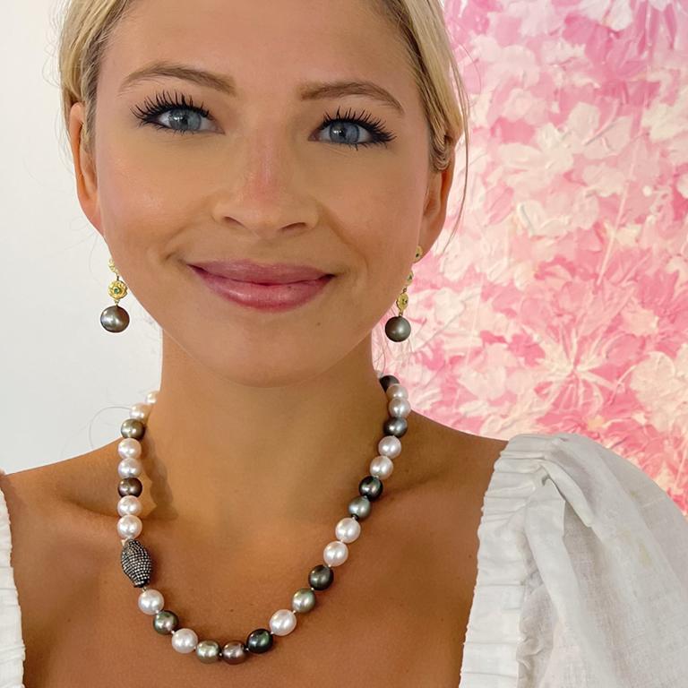Susan Lister Locke 19" Tahitian and South Sea Pearls with Pave Diamond ...