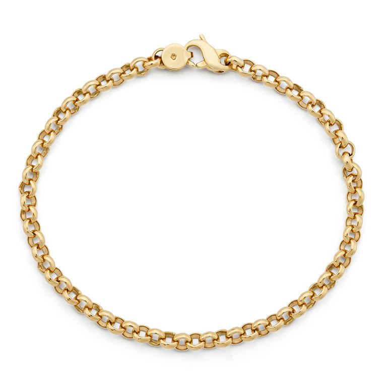 Susan Lister Locke Rolo Chain Bracelet in 14kt Gold For Sale at 1stDibs