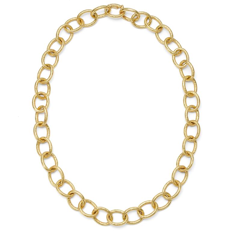 Susan Lister Locke Medium Link Hand Hammered Chain in 18kt Gold For ...