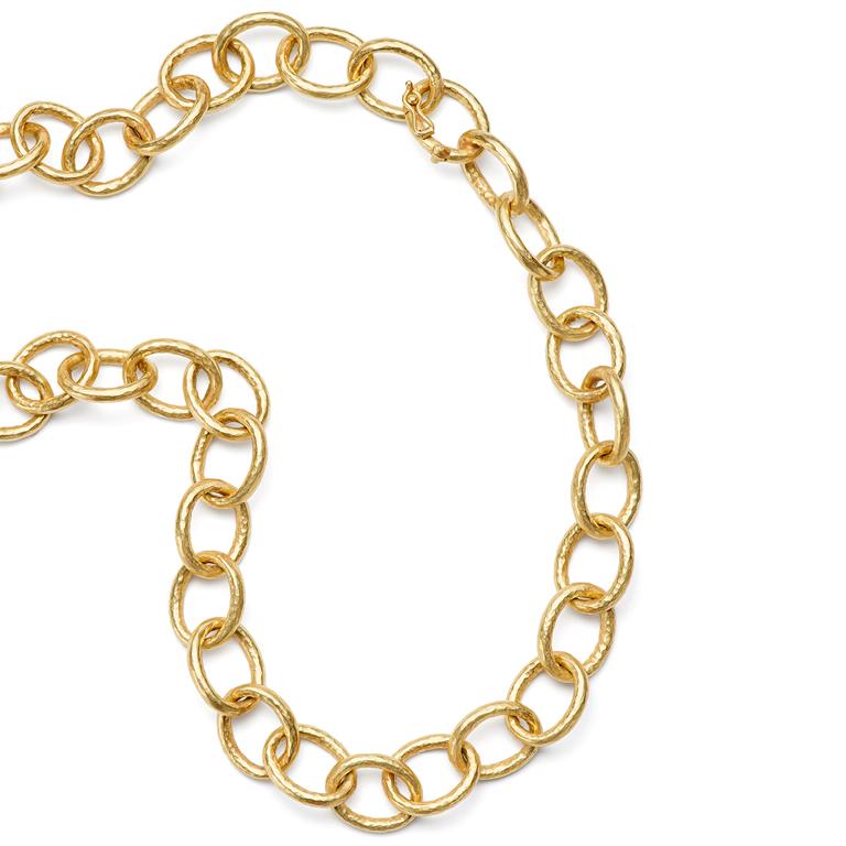 Susan Lister Locke Medium Link Hand Hammered Chain in 18kt Gold - 18 ...