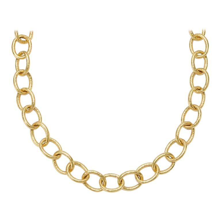 Elizabeth Locke Hammered Volterra Link Necklace at 1stDibs