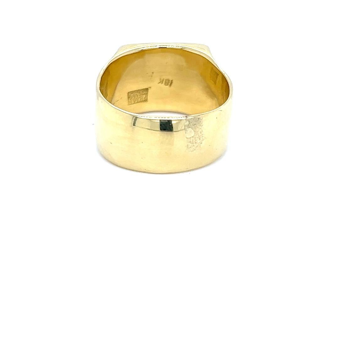 Susan Lister Locke Solid 18K Yellow Gold Block Ring For Sale at 1stDibs