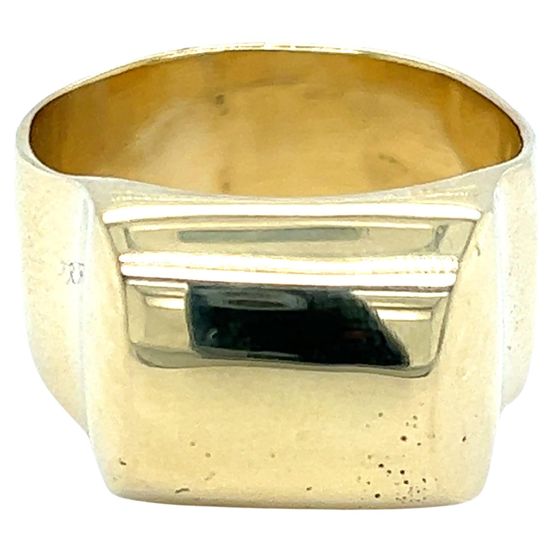 Susan Lister Locke Solid 18K Yellow Gold Block Ring For Sale at 1stDibs