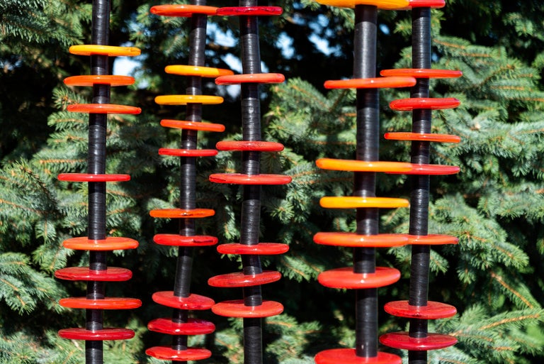 Susan Rankin - Heat Wave - tall, colourful, steel and hand-blown glass ...