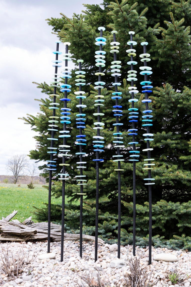 Susan Rankin - Reflections on Water - tall, colourful, hand-blown glass ...