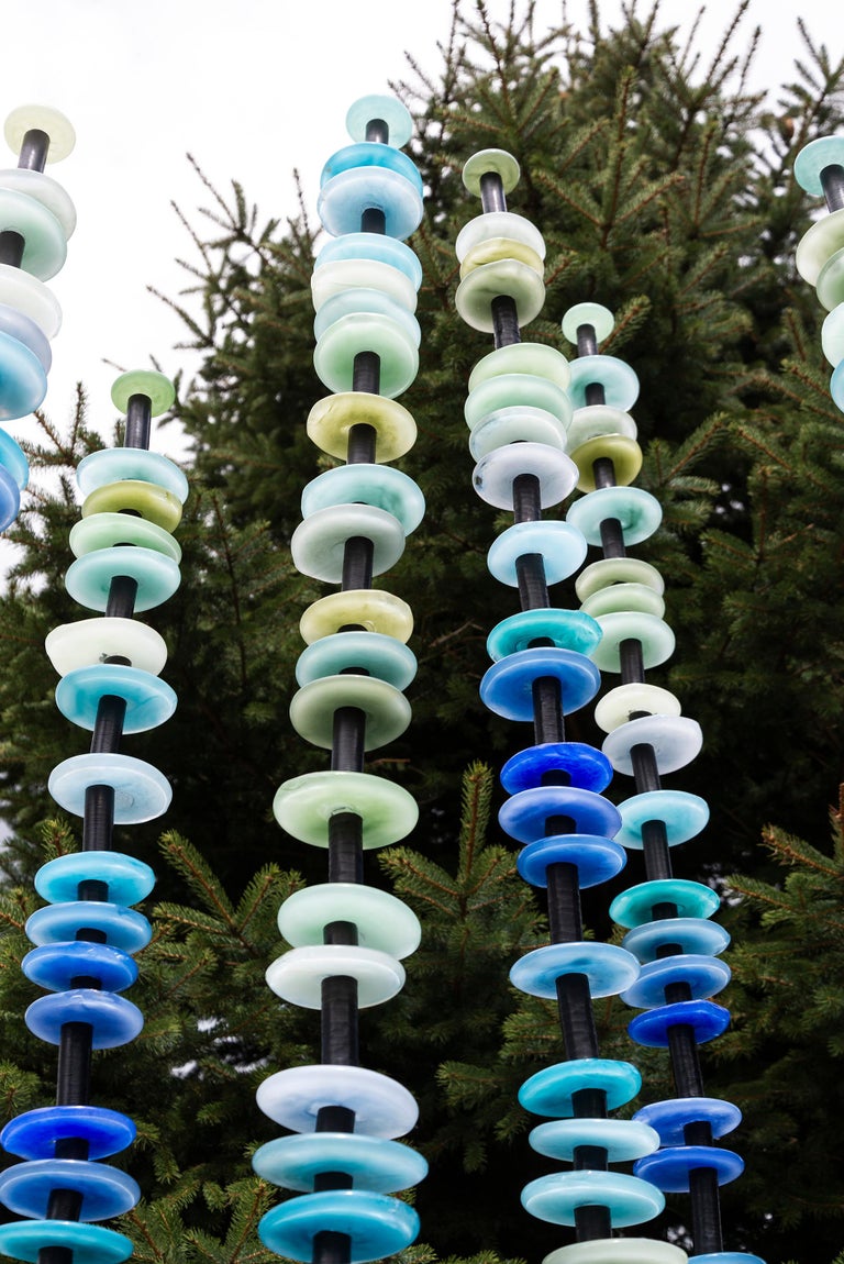 Susan Rankin - Reflections on Water - tall, colourful, hand-blown glass ...