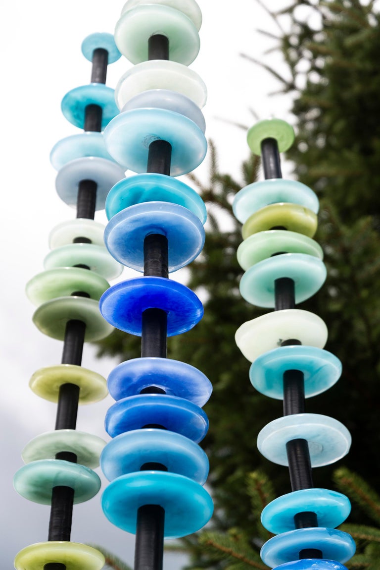 Susan Rankin - Reflections on Water - tall, colourful, hand-blown glass ...
