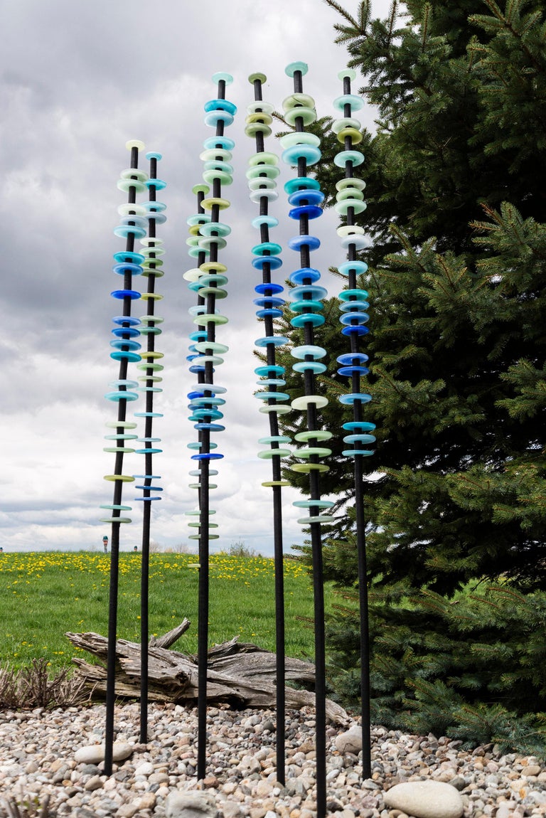 Susan Rankin - Reflections on Water - tall, colourful, hand-blown glass ...