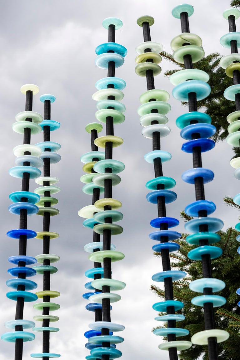 Susan Rankin - Reflections on Water - tall, colourful, hand-blown glass ...