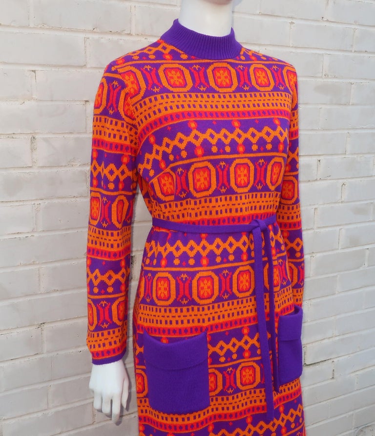 Susan Small English Mod Maxi Sweater Dress, 1970's at 1stDibs