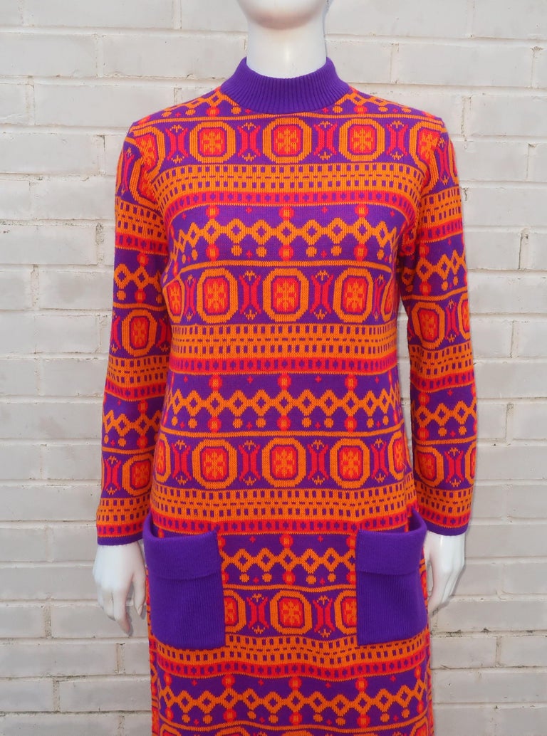 Susan Small English Mod Maxi Sweater Dress, 1970's at 1stDibs