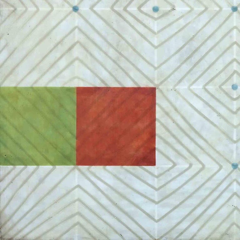 Susan Stover - Diamonds 5 (Abstract Red, Green, Blu and White Square ...