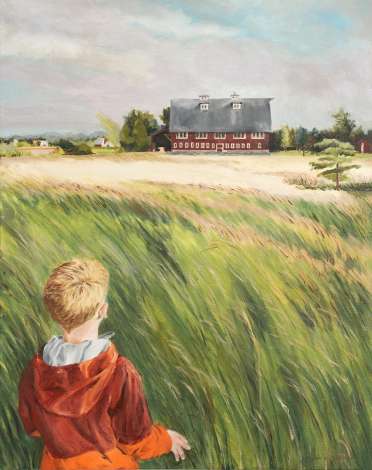 Susan Walker - A Boy's World, Oil Painting For Sale at 1stDibs
