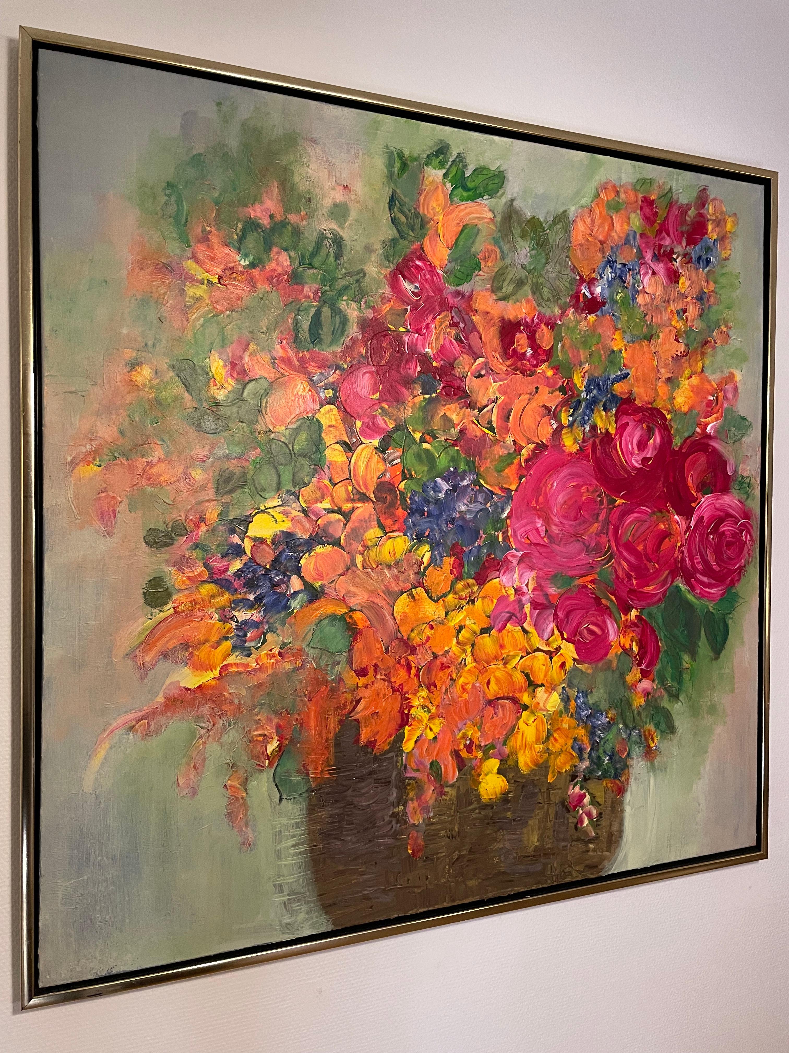 Susanne Kurdahl Vesterheden - "Red Flowers" Large Contemporary Orange ...