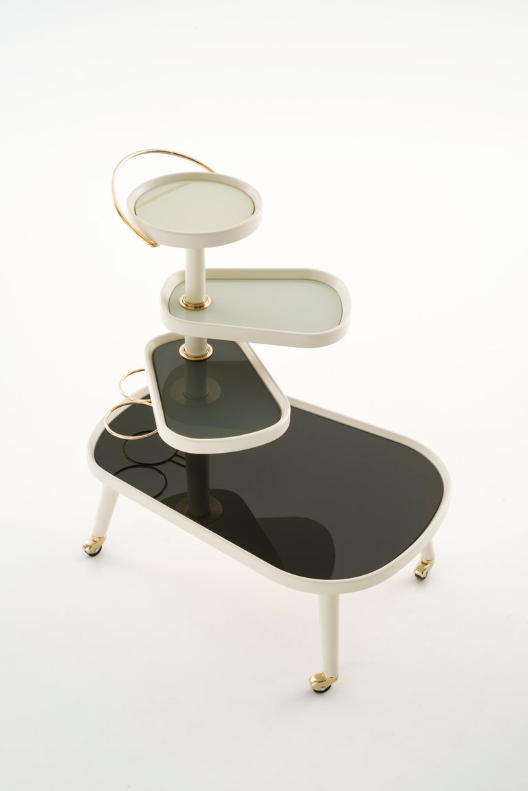 Sushi Kart Four Shades of Grey, Contemporary Trolley Design Icon for ...