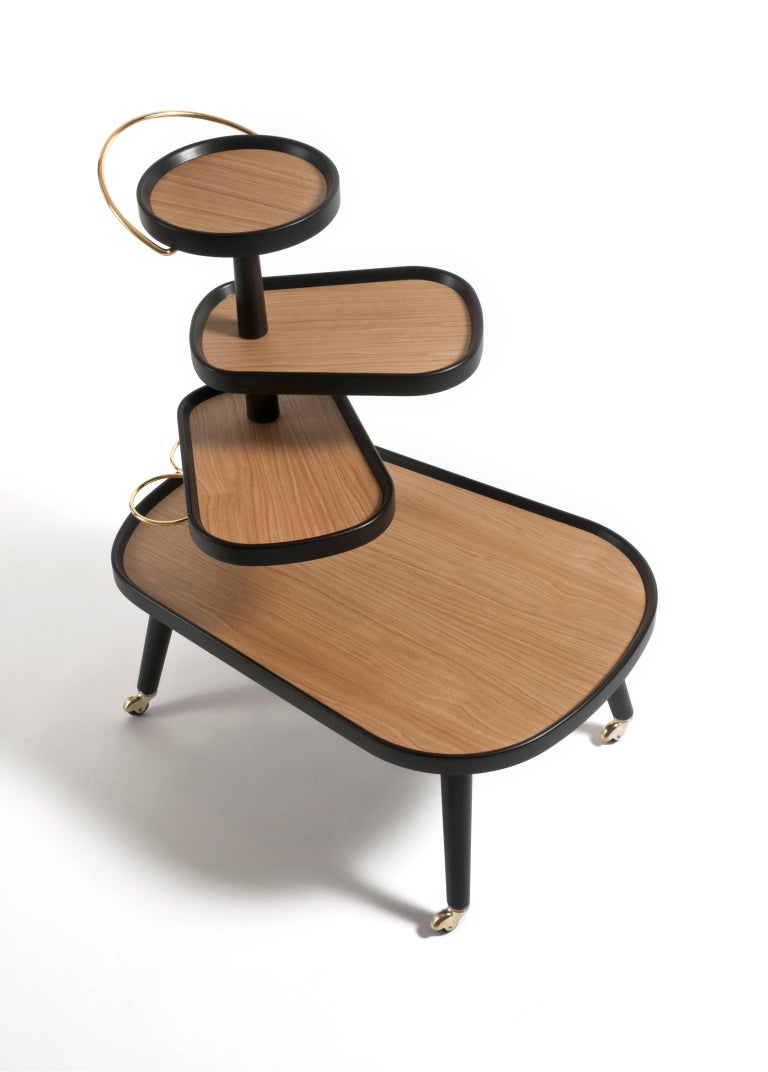 Sushi Kart Four Shades of Grey, Contemporary Trolley Design Icon for ...
