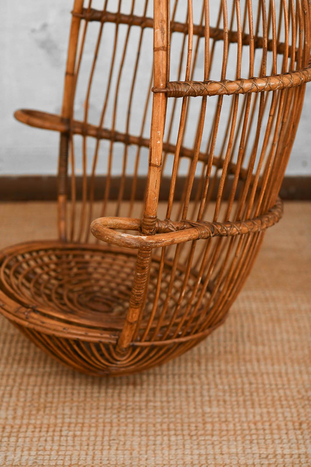 Suspended “Egg” Chair in Bamboo – Fratelli Castano, Italy 1950s For ...