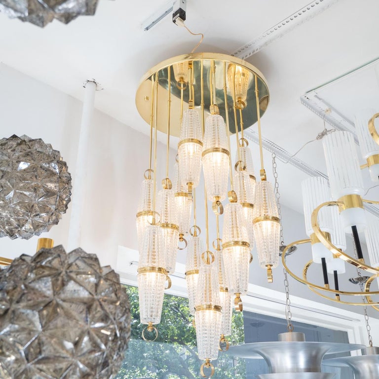Suspended Glass Cluster Flush Mount For Sale at 1stDibs