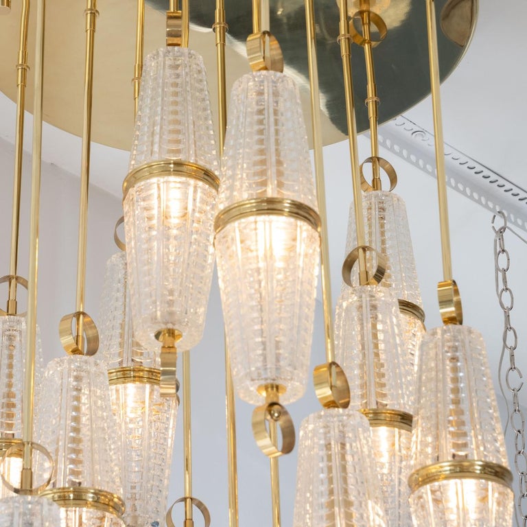 Suspended Glass Cluster Flush Mount For Sale at 1stDibs