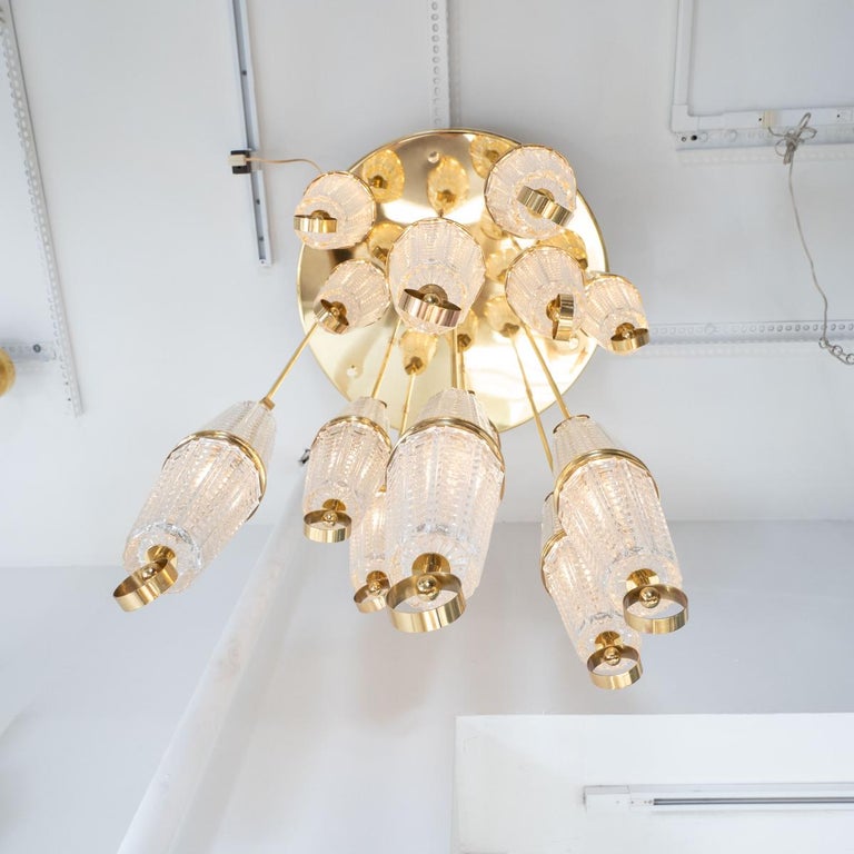 Suspended Glass Cluster Flush Mount For Sale at 1stDibs